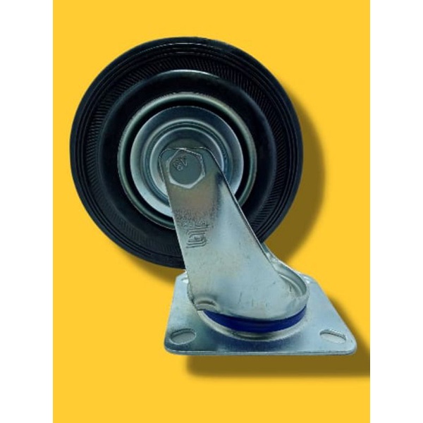 Jual Roda hitam karet troli triple-s 3,4,5,6,8inch hidup | Shopee Indonesia