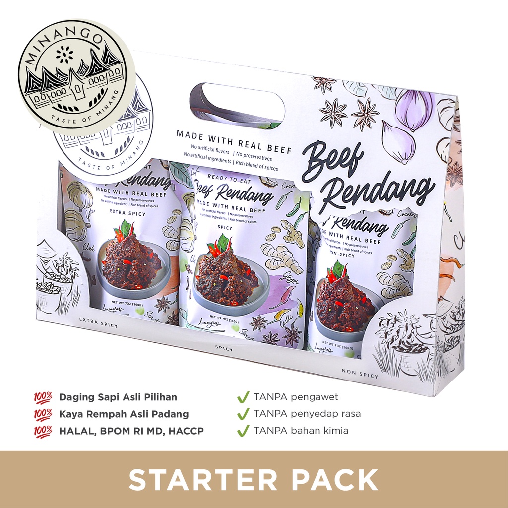 Jual Minango Rendang Daging sapi Premium Special Bundling Set Perfect ...