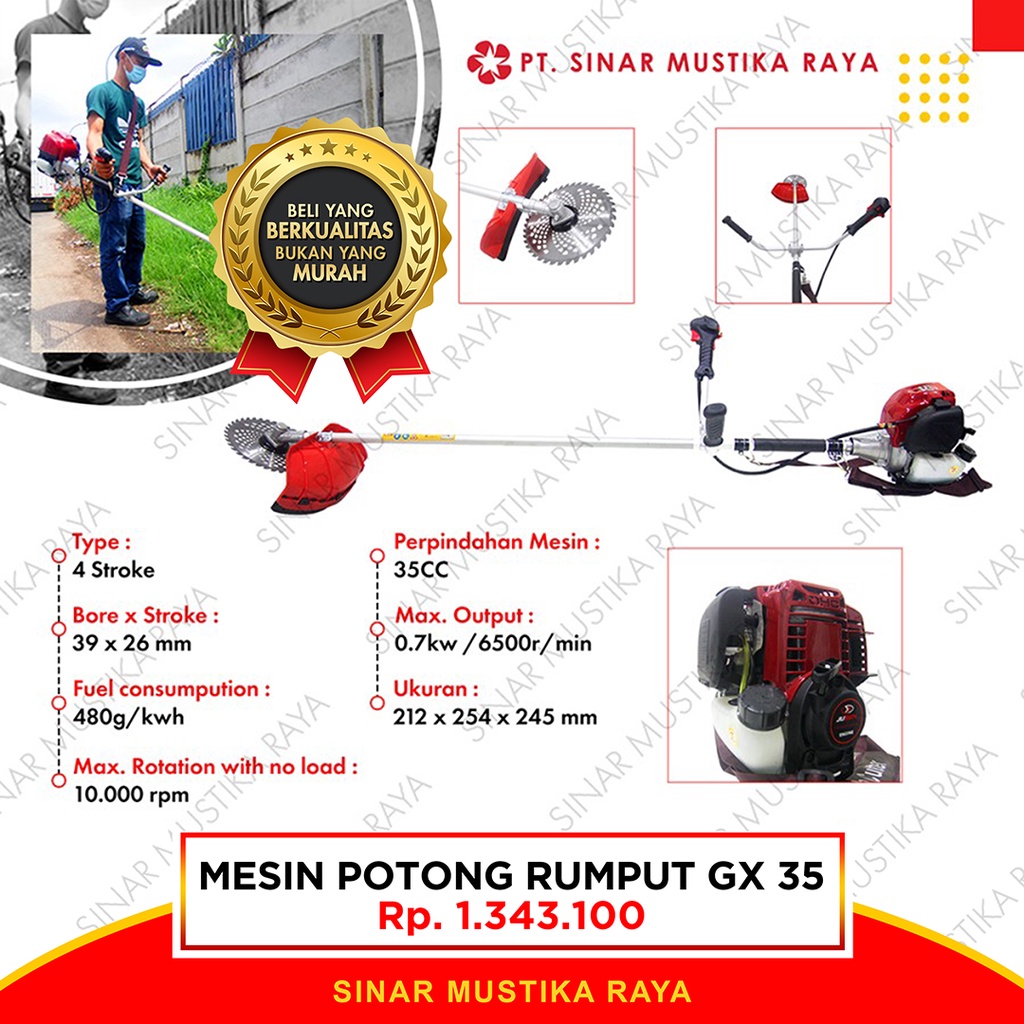 Jual Mesin Potong Rumput Otomatis Tipe Gendong Brush Cutter Machine ...