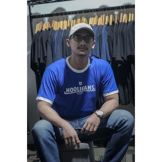 Jual Mataram Merch29 Kaos Biru Jogjakarta Hooligans (T-Shirt Blue JH Ringer) | Shopee Indonesia