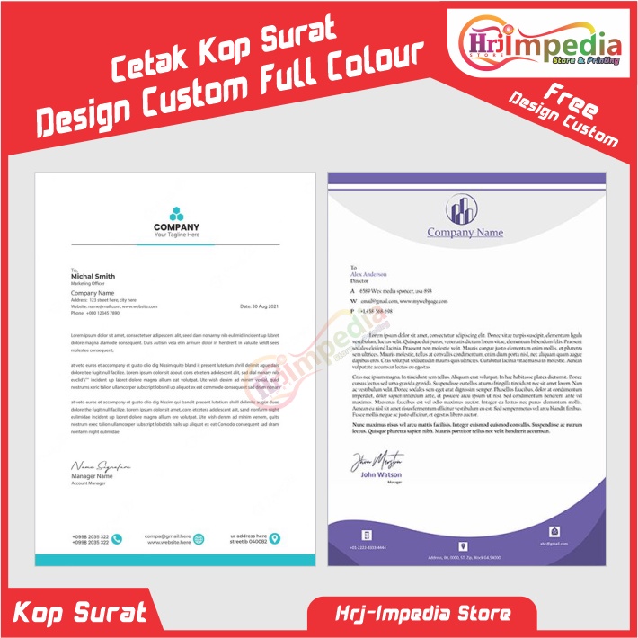 Jual Cetak Kop Surat A4 & F4 Full Colour Design Custom | Cetak Kop ...