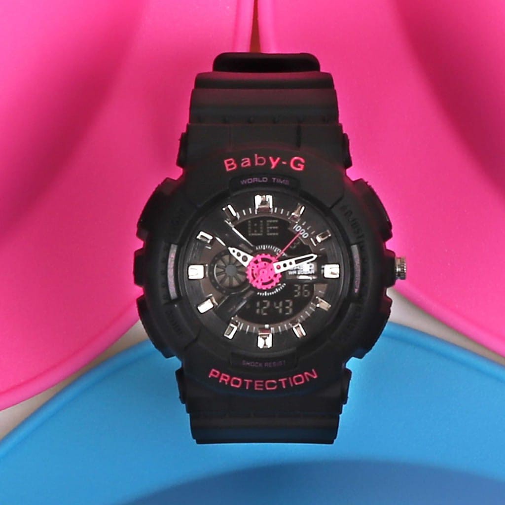 Ready Jam Tangan Casio Baby-G Sport Rubber Double Time BGA-110 Black ...