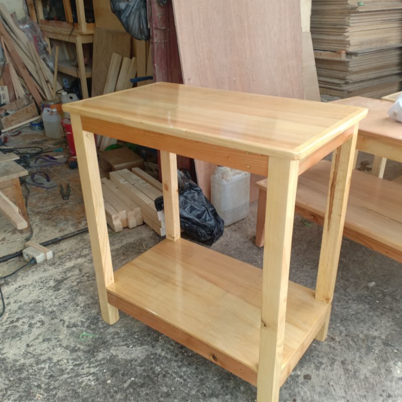 Jual Meja 2 Susun Kayu Jati Belanda | Shopee Indonesia