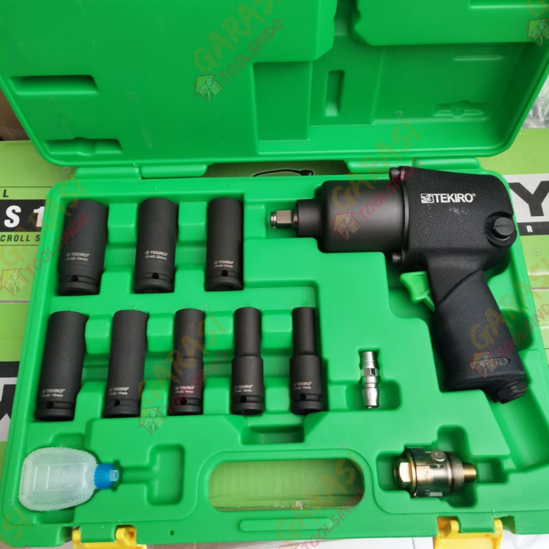 Jual air impact twin hammer set TEKIRO 12 pcs impact wrench mesin buka ...