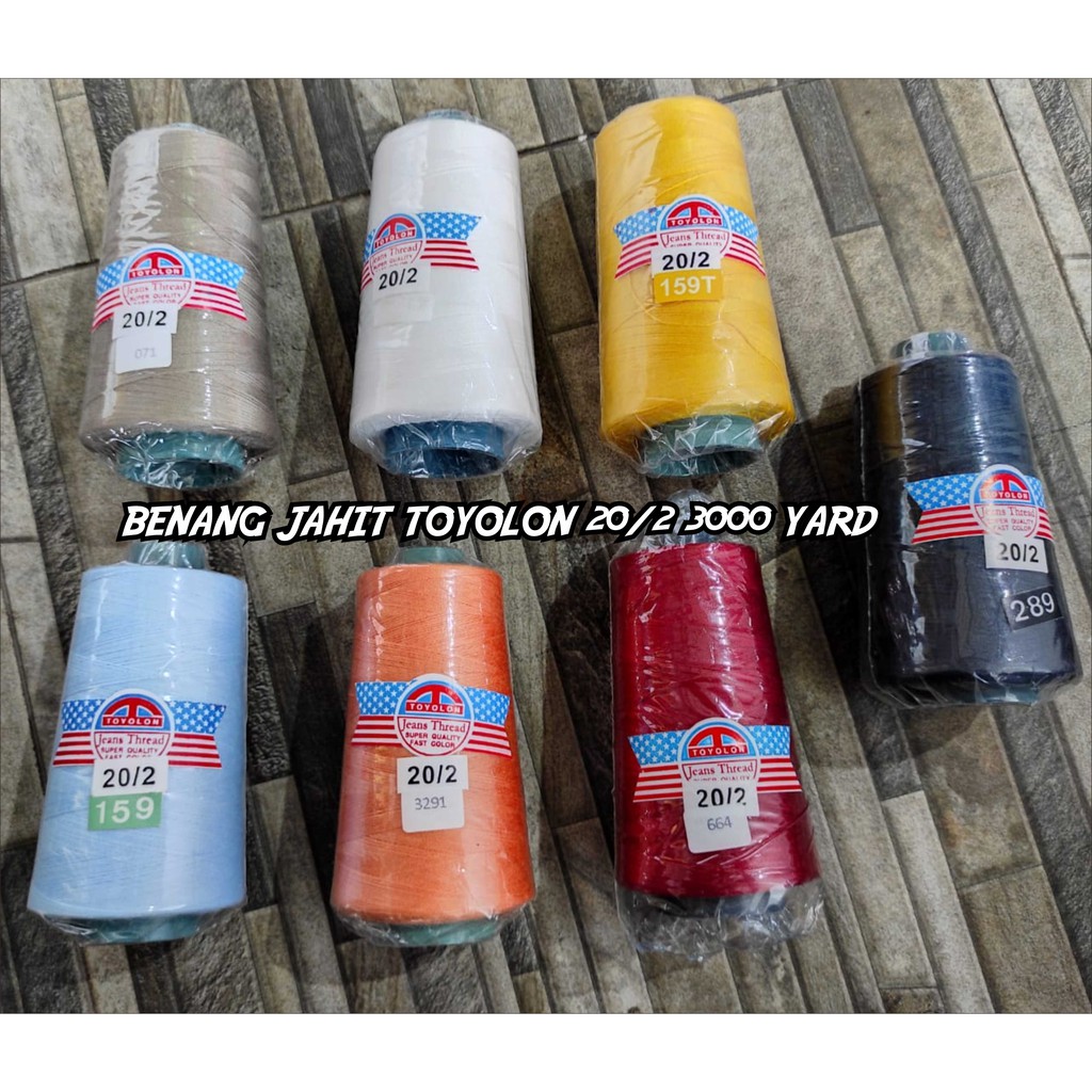 Jual Benang Jahit 20/2 3000 yard Merk Toyolon (1 Roll) | Shopee Indonesia
