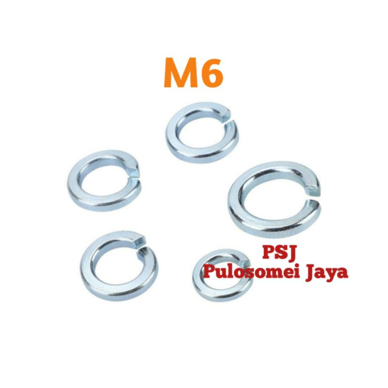 Jual Ring Per / Besi Puith / Spring Washer Galvanis M6 (10 Pcs ...
