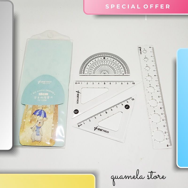 Jual Penggaris Geometri 4 In 1 Penggaris Geometrik Geometry Set Alat ...