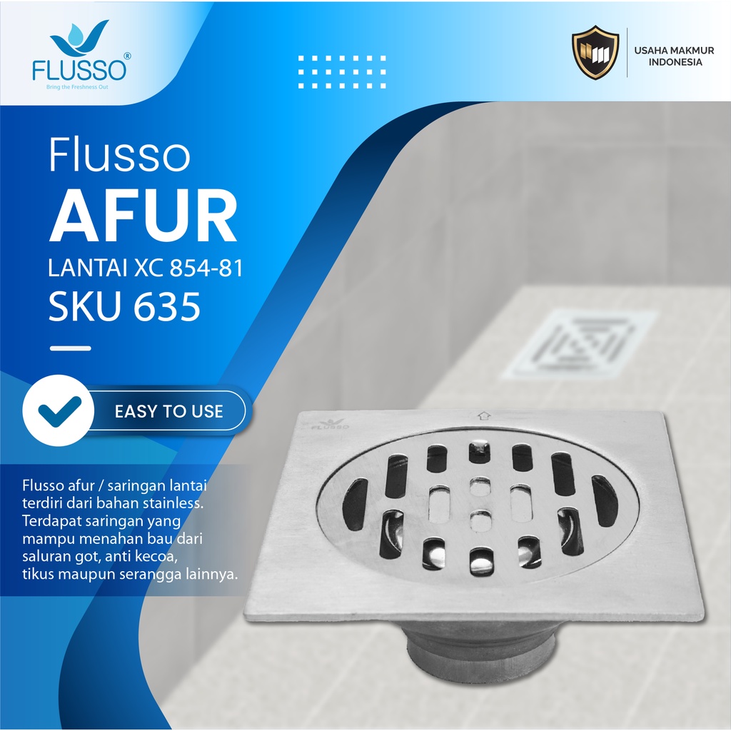 Jual FLUSSO AFUR STAINLESS | Pembuangan Air Kamar Mandi | Saringan Got ...