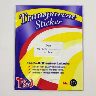 Jual TJ Label Transparent Sticker 101 50x100mm 10 Lembar / Pack ...