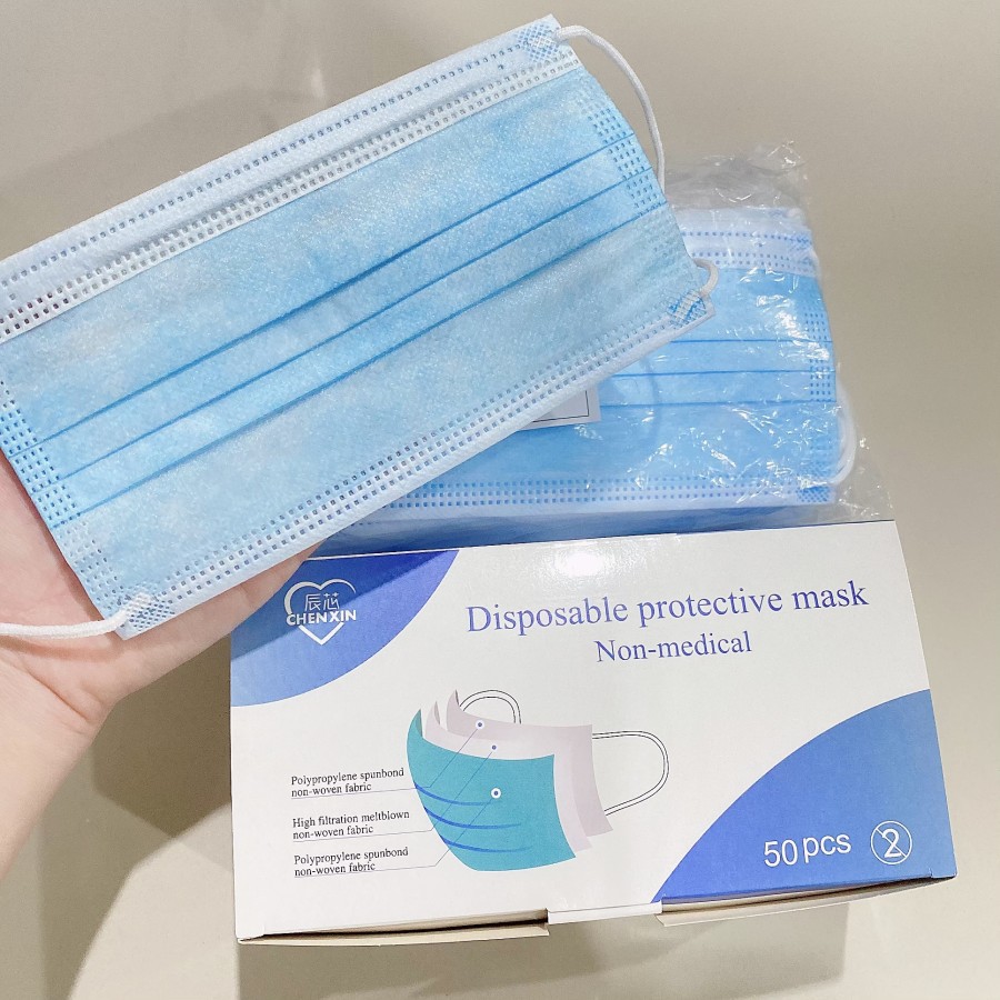 Jual 3 PLY Masker Wajah Anti Polusi Medical Standard Face Mask - isi 50 ...