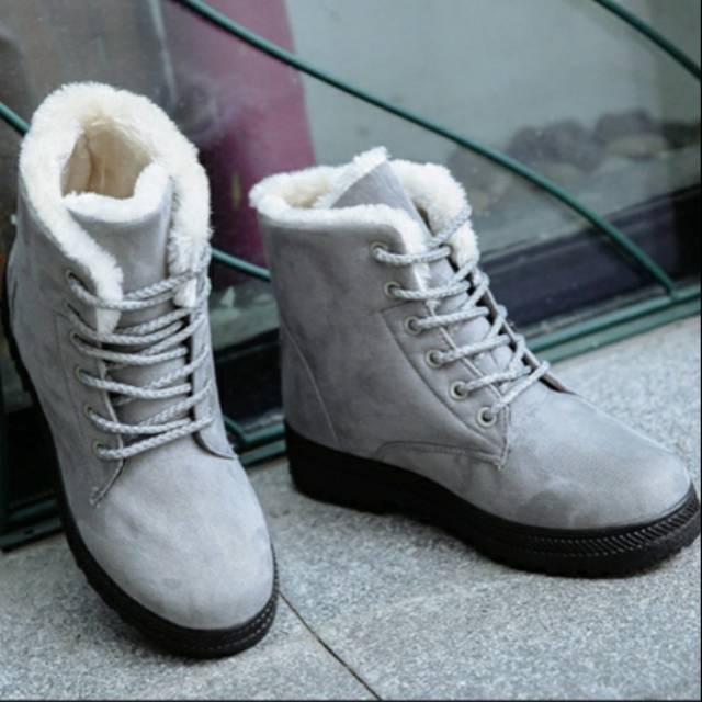 Jual Sepatu boots ankle bulu musim dingin winter boots snow | Shopee ...
