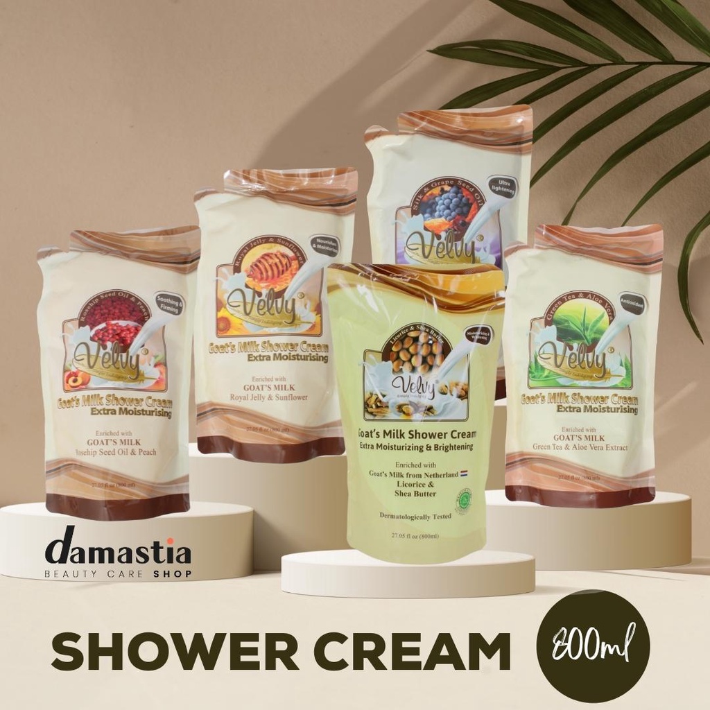 Jual Velvy Shower Cream Sabun Mandi Susu Kambing - 800ml Refill ...