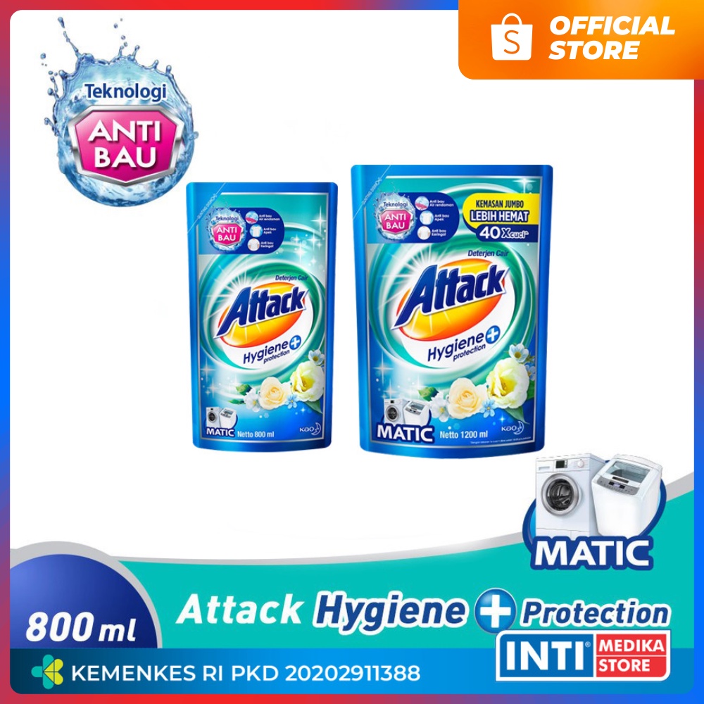 Jual ATTACK - HYGIENE PLUS Liquid Detergen | Deterjen Cair Baju Konsentrat | Shopee Indonesia