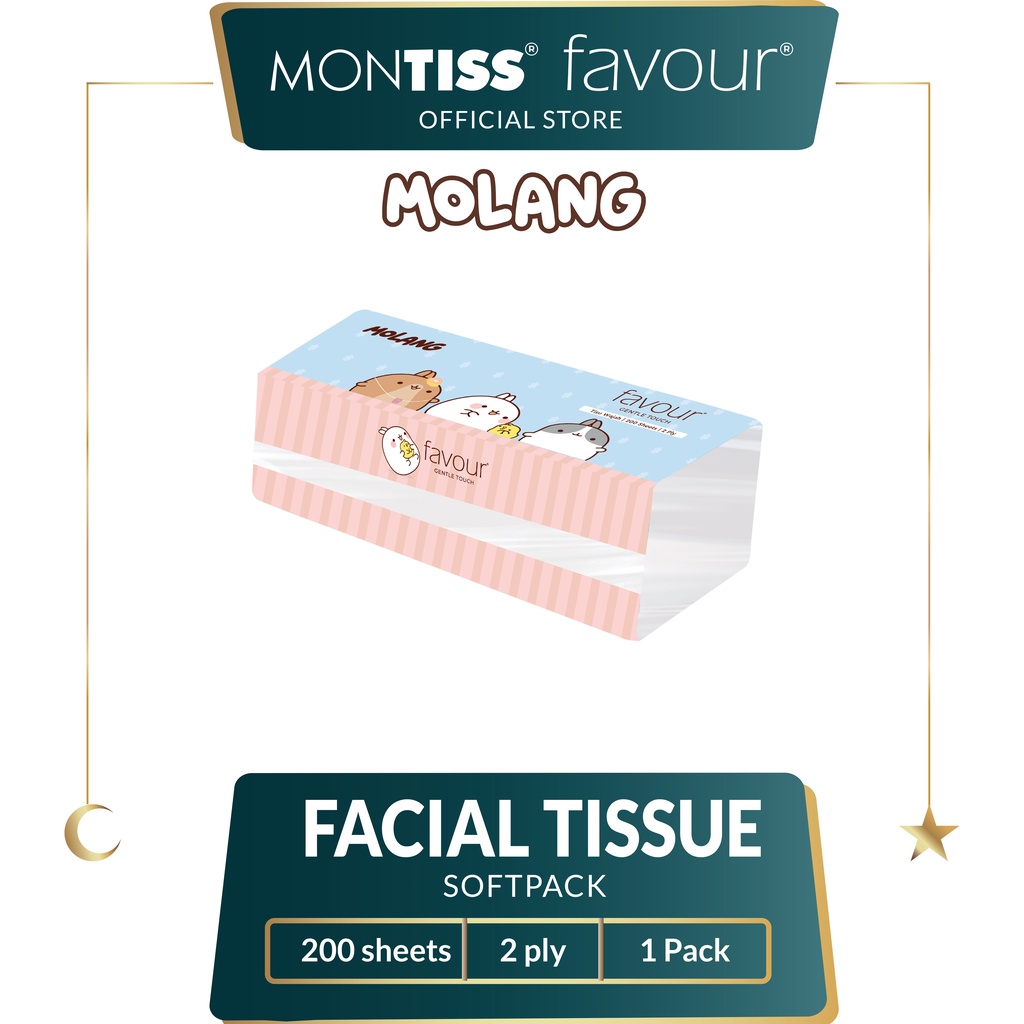 Jual Favour Molang Facial Tissue 200 Sheets | Shopee Indonesia