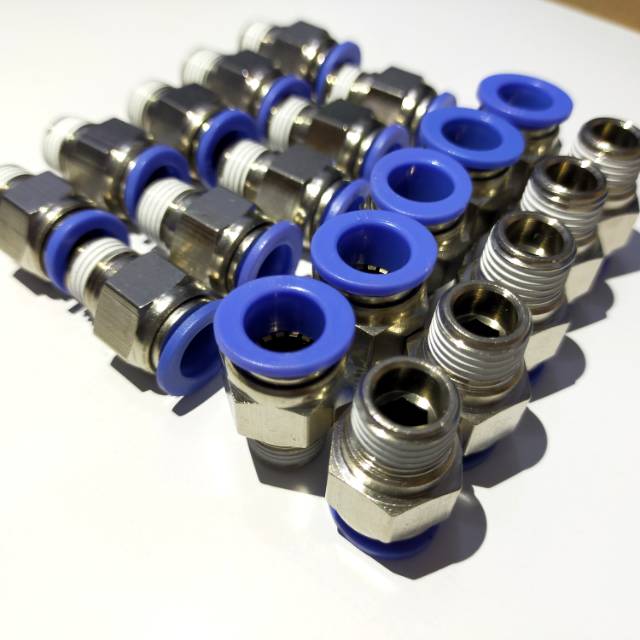 Jual FITTING LURUS MALE PNEUMATIC SELANG 8MM - DRAT 1/2" (1/4 PT ...