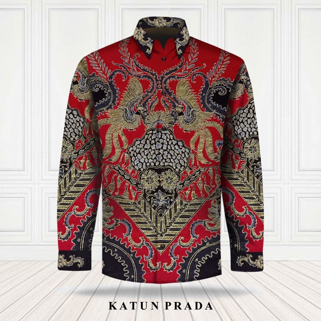 Jual Kain Batik Tulis Pola Kemeja prada gold Premium BATIK NAGA PRADA ...