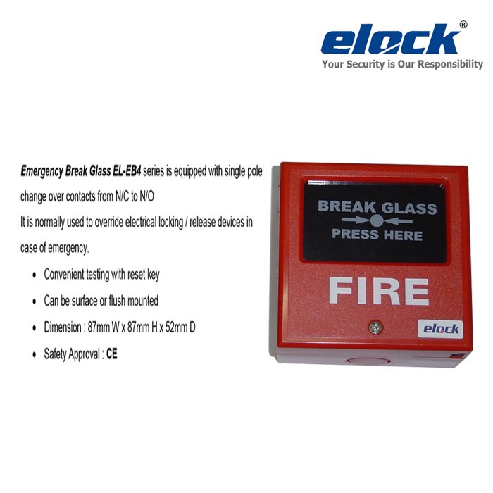 Elock | fire emergency break glass door release | BeeCost