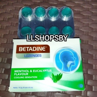 Jual betadine lozenges permen menthol & eucalyptus flavour isi 8 ...