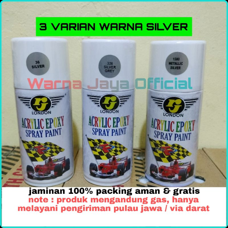 Jual Cat Semprot Pilok Original RJ London Warna Silver 3 Type Pilihan ...