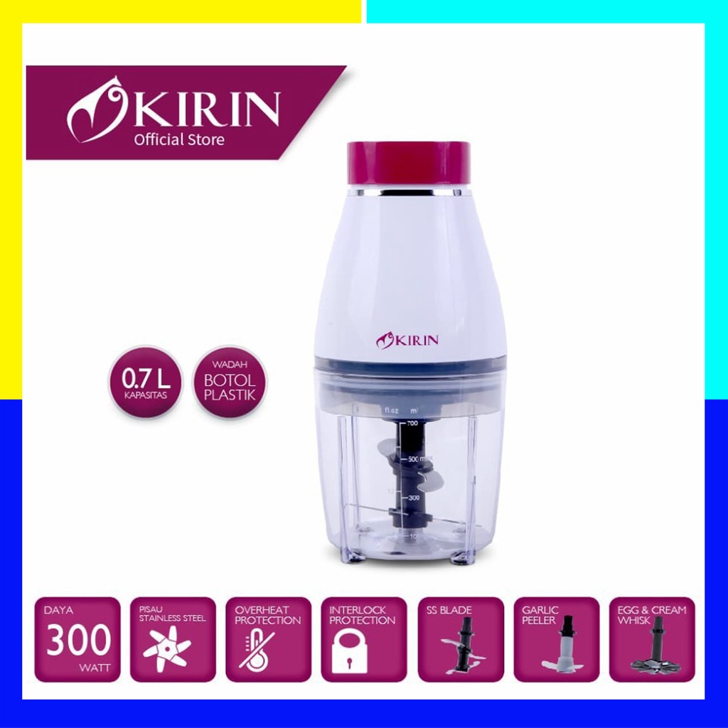 Jual Kirin Food Chopper Plastik KFC 307 / Penggiling Makanan - 0.7 ...