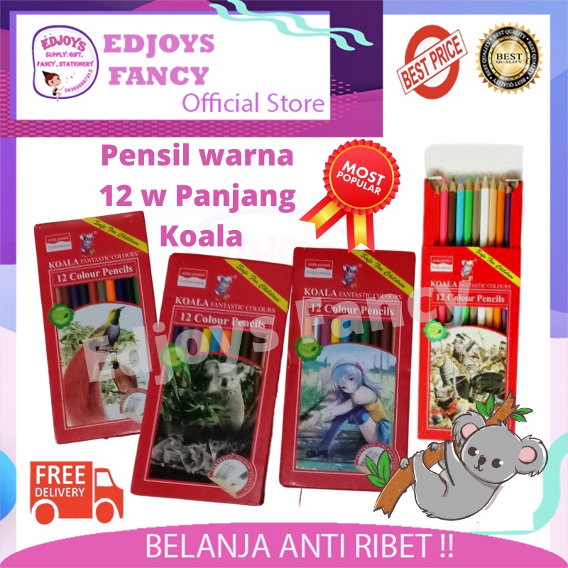 Jual Koala Pensil Warna Lengkap Pensil Warna 12 Warna Panjang Color