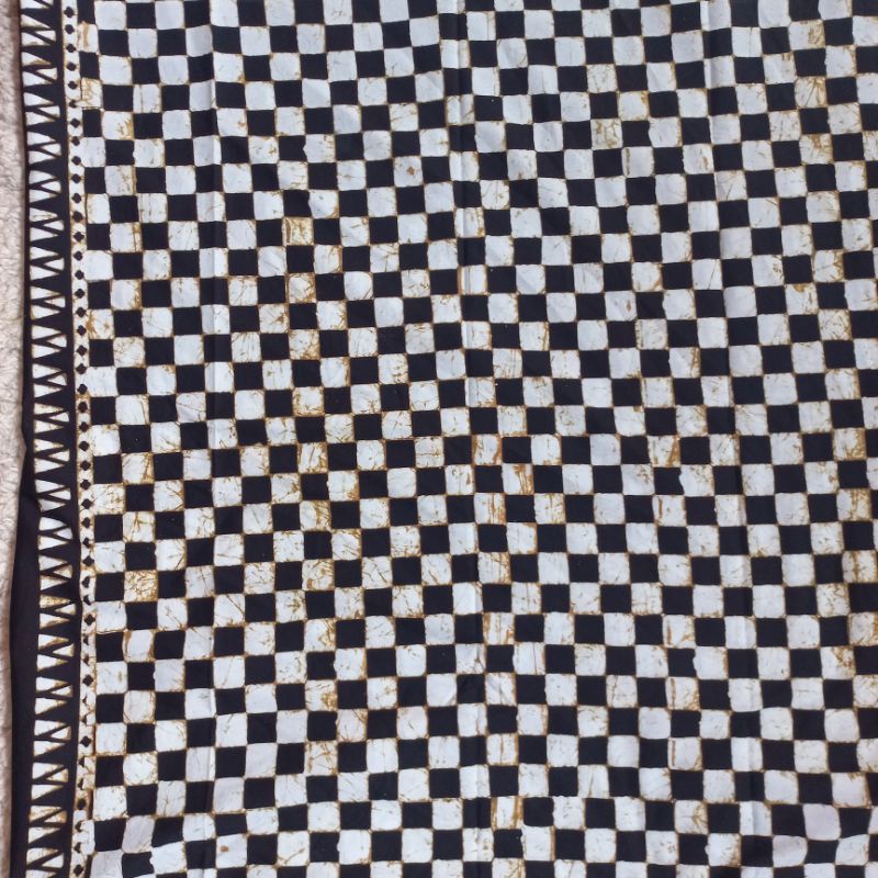 Jual Kain Batik Cap Asli Proses Pecahan Poleng Latar Hitam Pecah Sogan ...