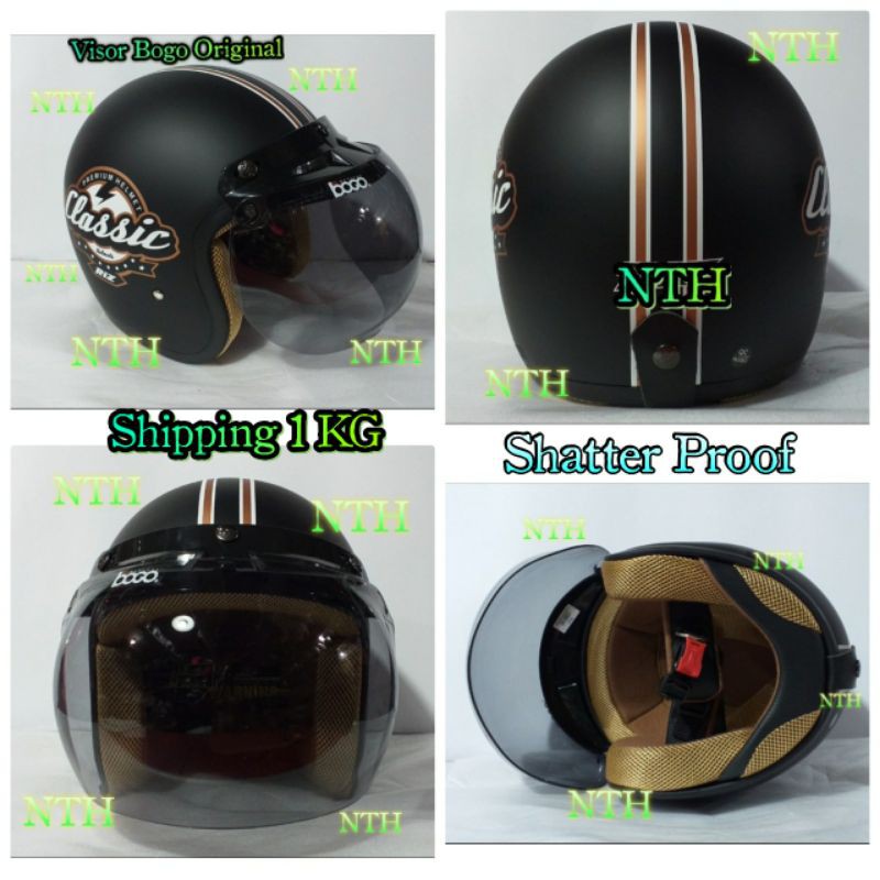 Jual Helm Retro Motif Classic Dan Visor Bogo original anti pecah anti ...