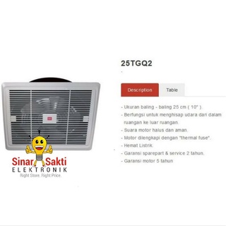 Jual KDK Exhaust Fan Plafon 10" 10 inch Kipas Plafon Ceiling 25TGQ2 25 ...