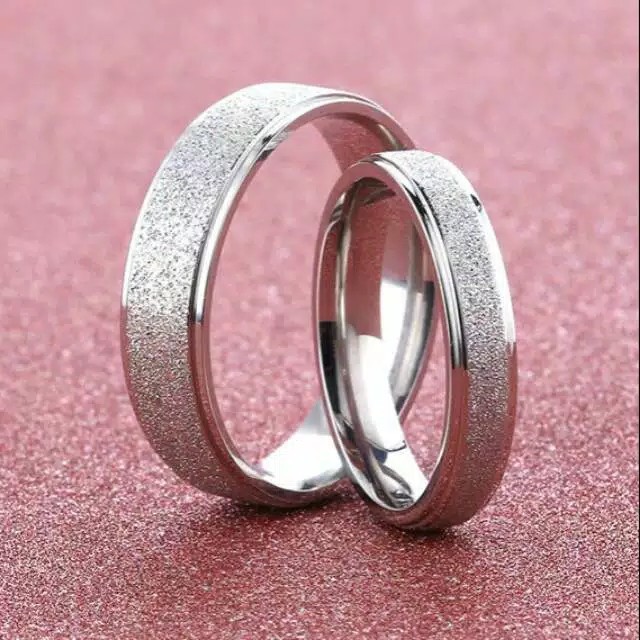 Jual Cincin Titanium Pria Wanita Pasir Polos ( COD ) | Shopee Indonesia
