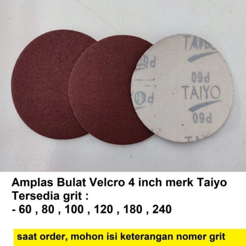 Jual Amplas Bulat tempel Taiyo Velcro sanding Gerinda 4" inch | Shopee ...