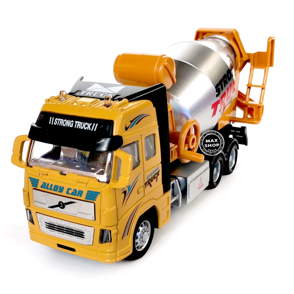 Jual Mainan Diecast Truk Konstruksi Molen Mixer Pull Back Metal Truck ...