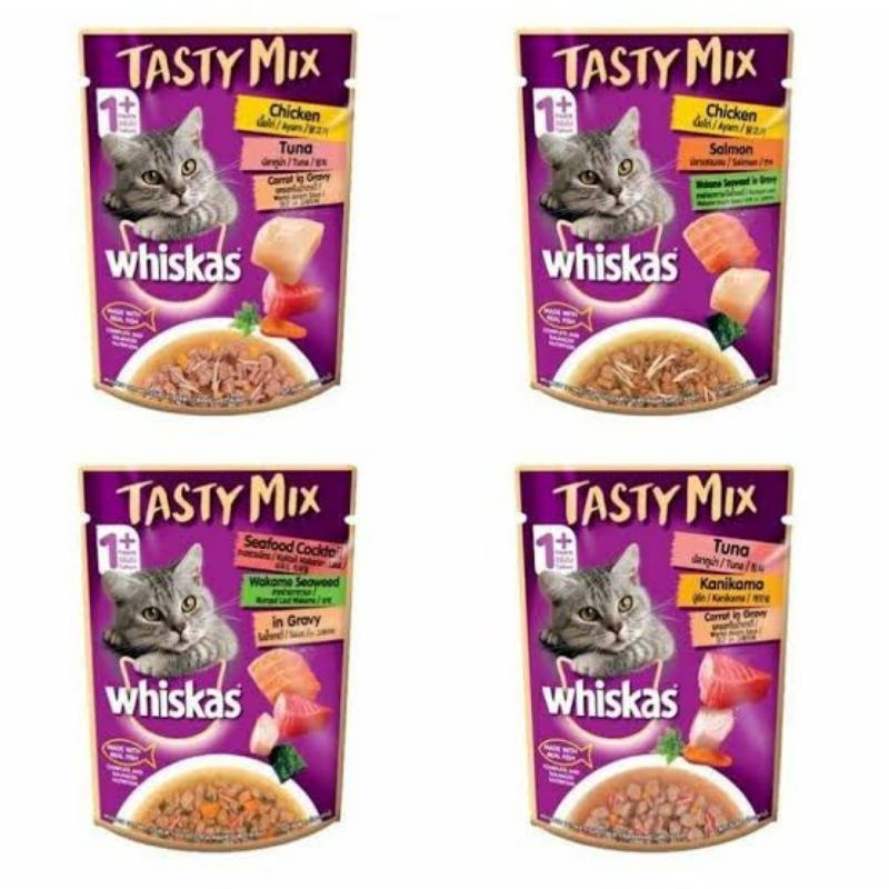 Jual Whiskas tasty mix pouch 70gr all varian | Shopee Indonesia