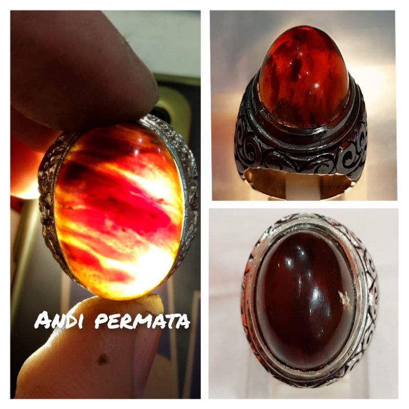 Jual Cincin batu getah katilayu kristal natural mengapung di air garam ...