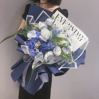 Jual UJ134 5Lembar Kertas Bunga Buket OPP Transparan Bening List Warna ...