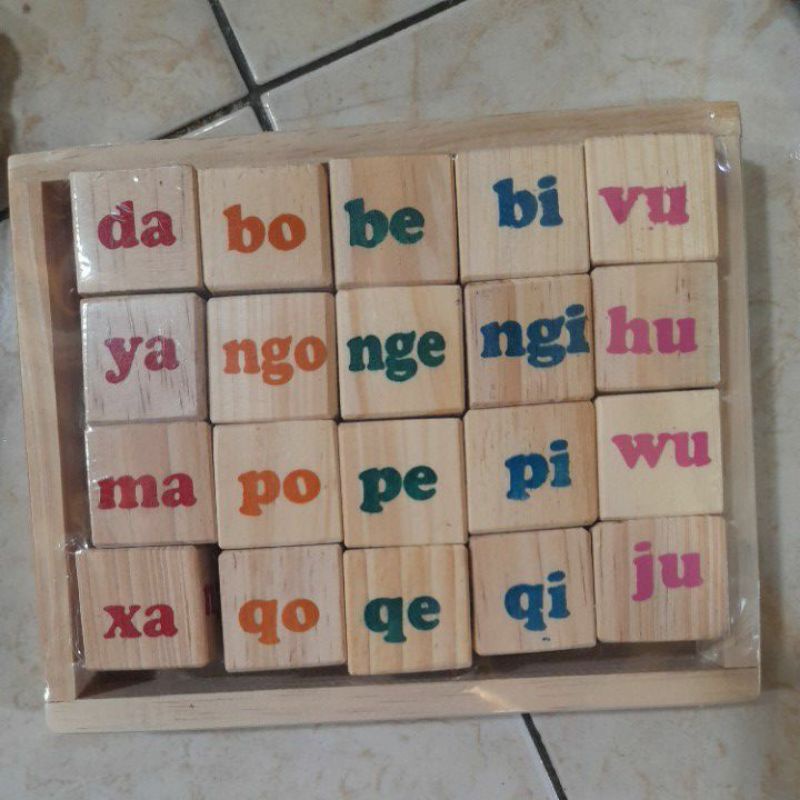 Jual Balok Suku Kata Mainan Edukasi Anak Abjad | Shopee Indonesia