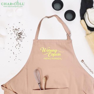 Jual Apron Custom Design Cafe Logo / Celemek Custom Sablon Nama - Hitam ...