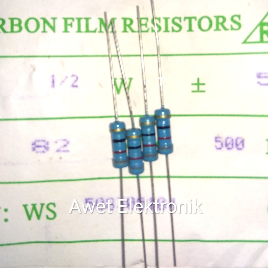 Jual resistor 82 ohm 1/2 watt resistor 82r 1/2w resistor 82R 1/2W ...