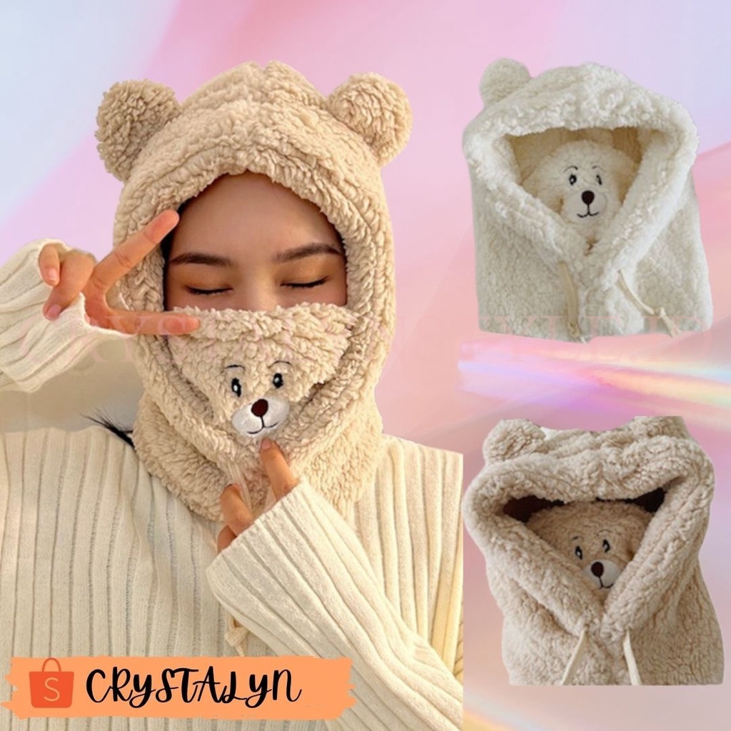 Jual *IMPORT* Hat / Scraf / Topi / Mask / Masker Topi Teddy Bear ...
