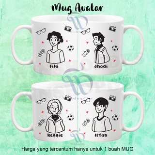 Jual MUG / GELAS CUSTOM UNIK LINE ART / AVATAR COWO (PALING MURAH ...