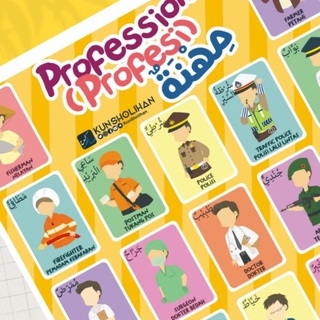 Jual Poster Edukasi Poster Profesi 3 Bahasa | Poster Profession | Kun ...