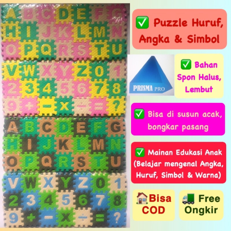 Jual Puzzle Spon Huruf Abjad Angka Simbol Alfabet Susun Acak Mainan ...