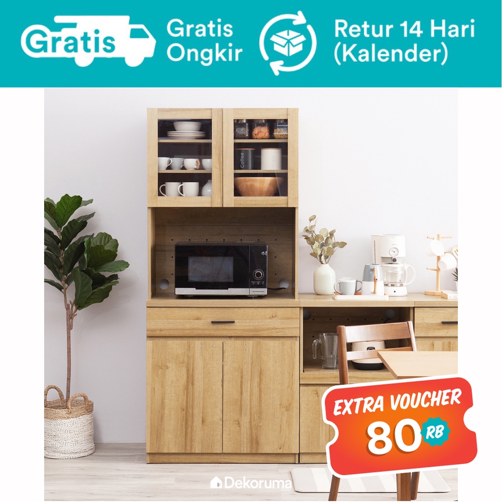 Jual Dekoruma Kiva High Kitchen Cupboard - Lemari Kabinet Dapur ...