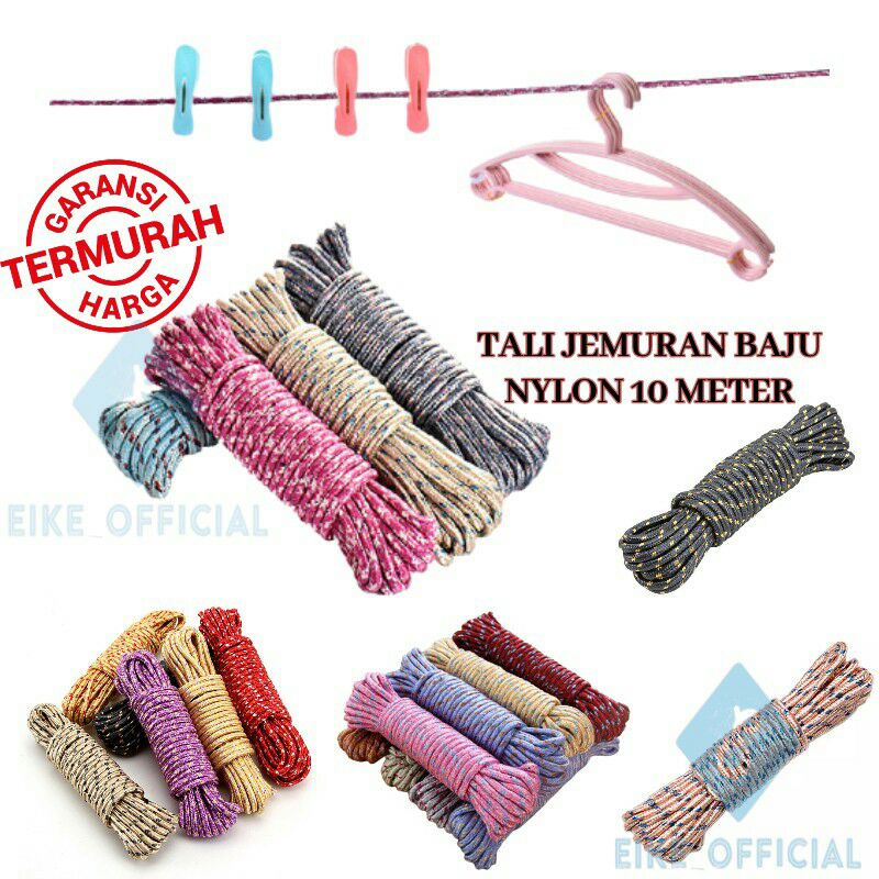 Jual TALI JEMURAN 10METER NILON TAMBANG JEMURAN KEMAH KAMPING | Shopee ...