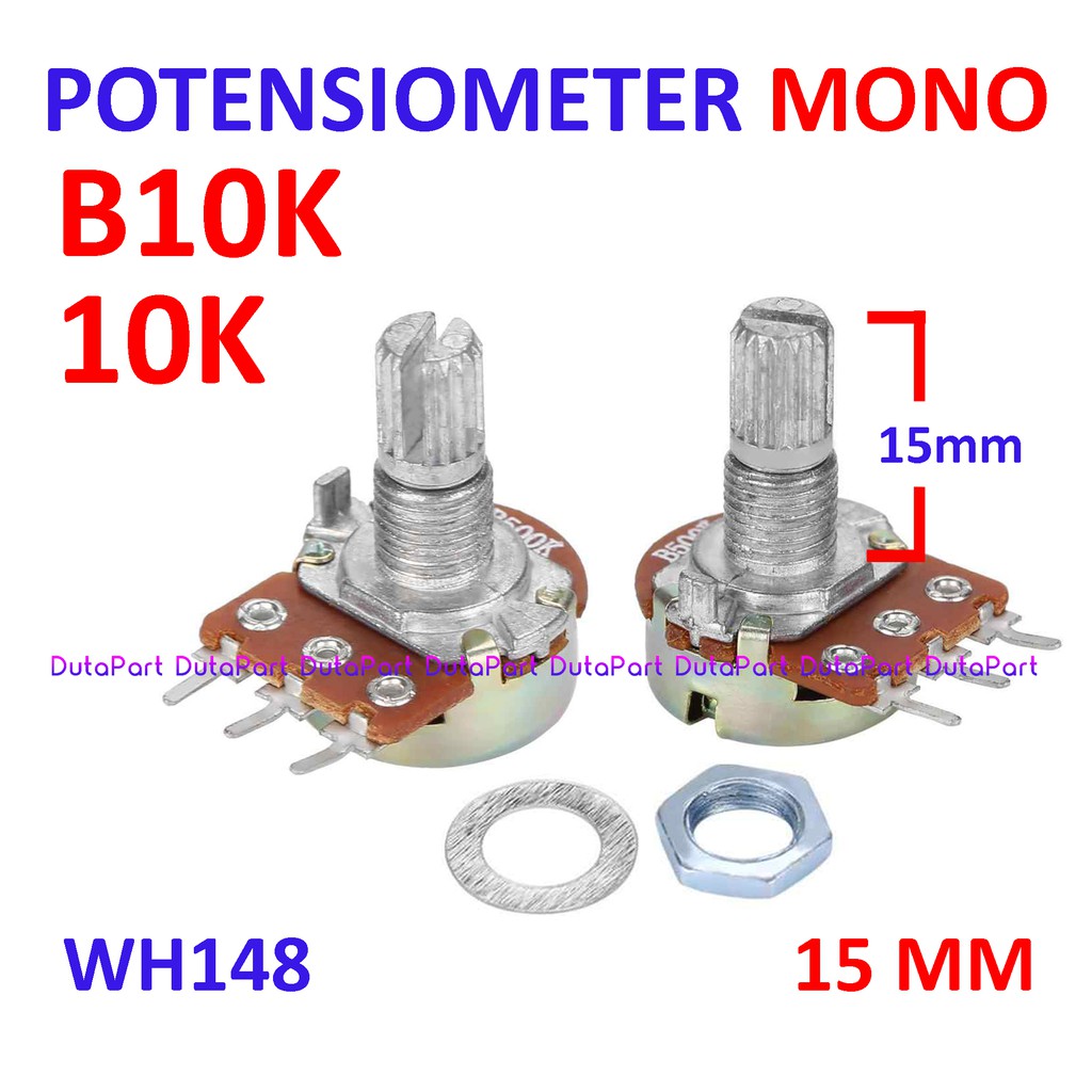 Jual Potensiometer Mono 10K Ohm B10K Potensio Linear 15mm | Shopee ...