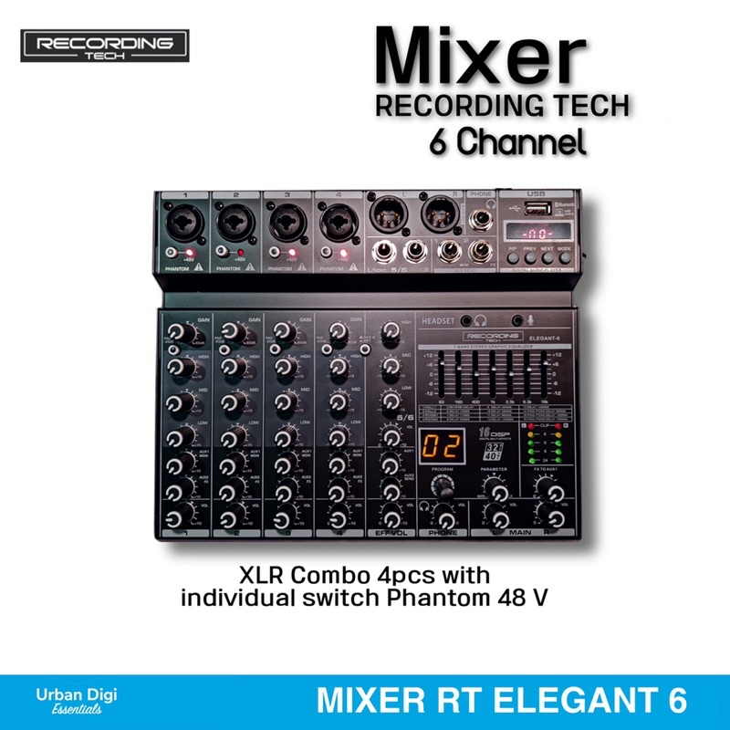 Jual Recording Tech Elegant 6 - Mixer Audio Recording Tech Elegant 6 ...