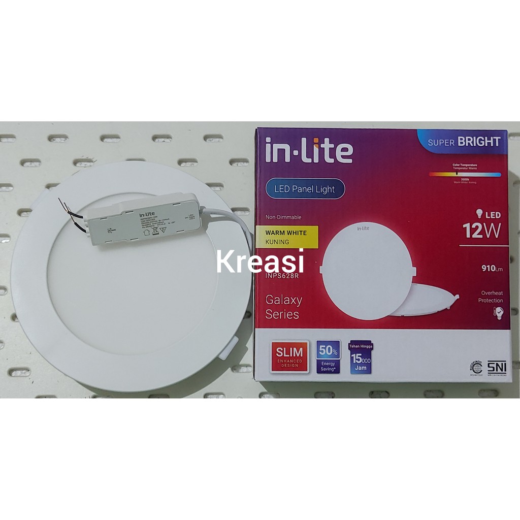 Jual INLITE DOWNLIGHT LED PANEL LAMPU INBOW 12W IN-LITE INPS628R ...