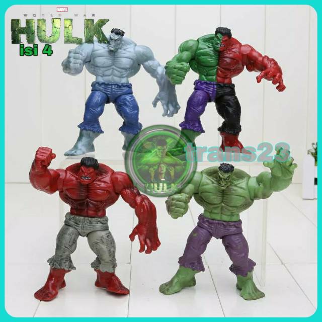 Jual HULK isi 4 pcs - Action Figure Hulk Marvel isi 4 Miniatur Pajangan ...