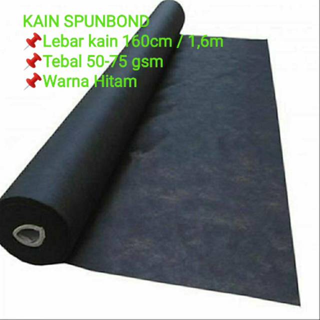 Jual KAIN SPUNBOND FURING HITAM METERAN 50-75gsm | Shopee Indonesia