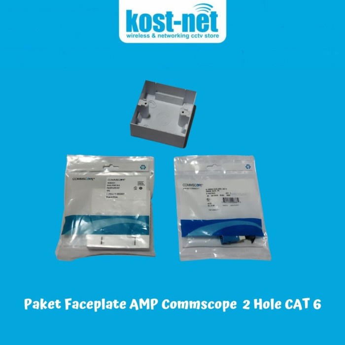 Jual Paket Faceplate AMP Commscope 2 Hole CAT 6 - Modular - Inbow ...