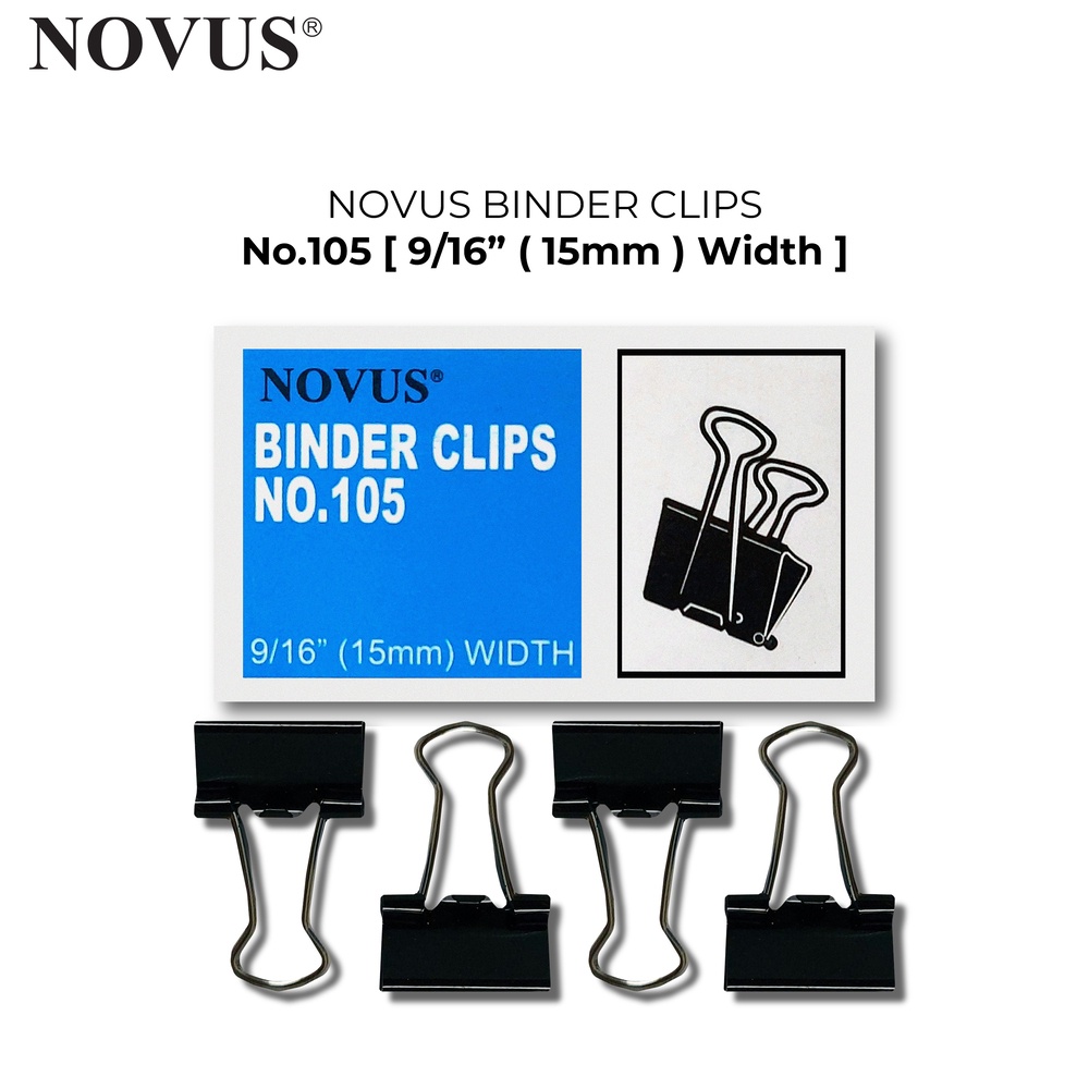 Jual Novus Binder Clips No.105 15mm/ Penjepit Kertas / Klip Kertas ...